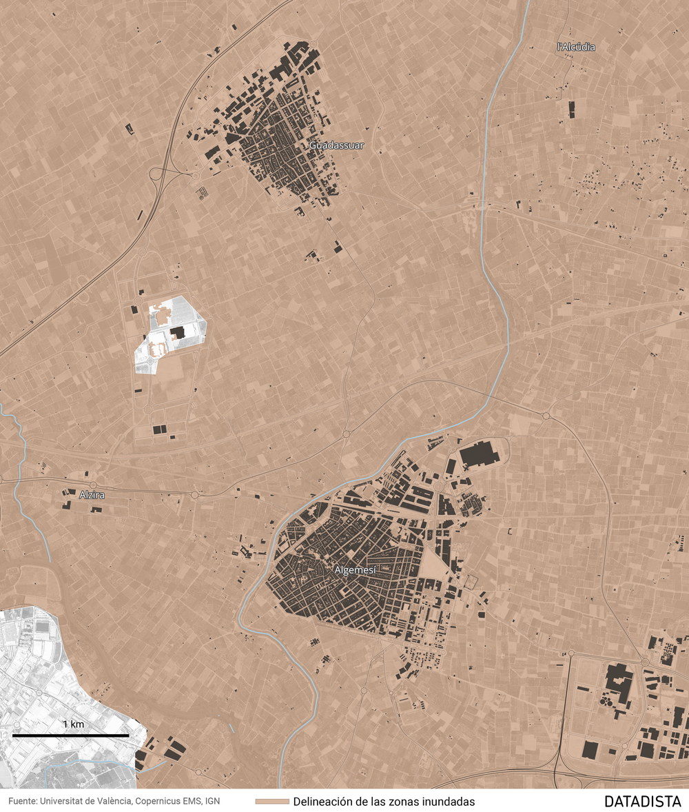 El mapa del alcance de la DANA de Valencia afecta ya a 130.000 viviendas